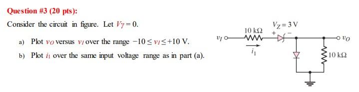 Solved Question \#3 (20 pts): Consider the circuit in | Chegg.com