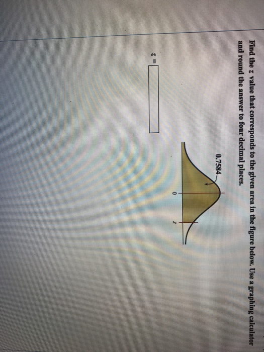 Solved Find the z value that corresponds to the given area | Chegg.com