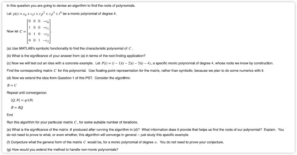 Solved In this question you are going to devise an algorithm | Chegg.com