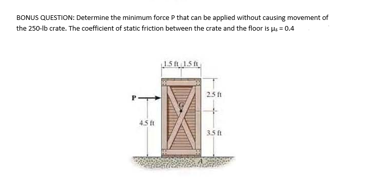 Solved Bonus Question Determine The Minimum Force P That