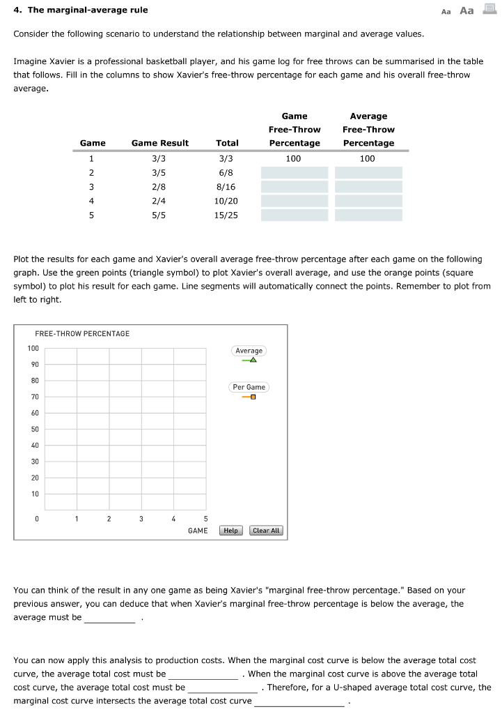 Solved 4. The marginal-average rule Consider the following | Chegg.com