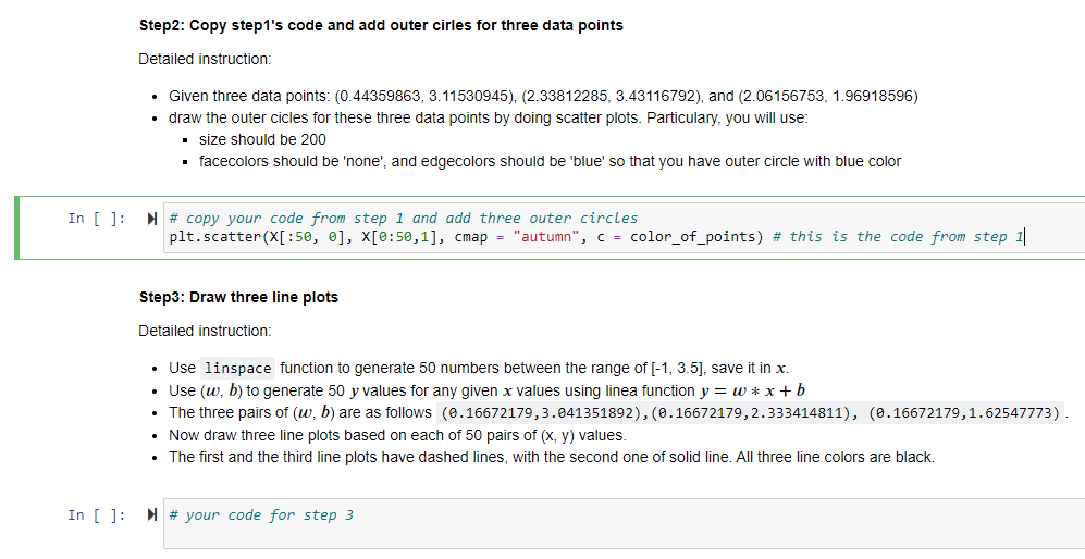 Solved Step2: Copy step1's code and add outer cirles for | Chegg.com