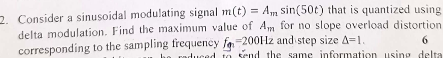 Solved Consider a sinusoidal modulating signal | Chegg.com