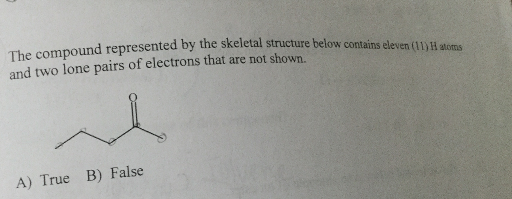 Solved The compound represented by the skeletal structure | Chegg.com