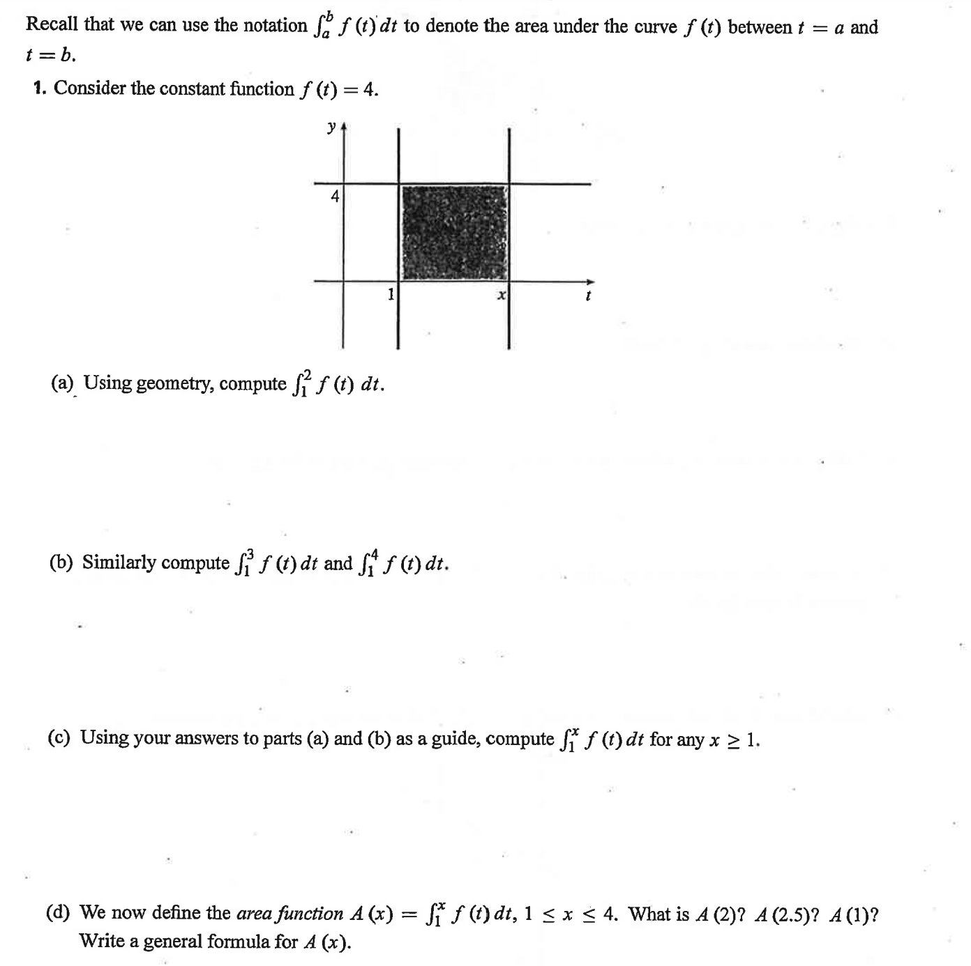 Solved Recall that we can use the notation ∫abf(t)ddt ﻿to | Chegg.com