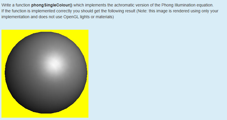 Write a function phong Single Colour() which | Chegg.com