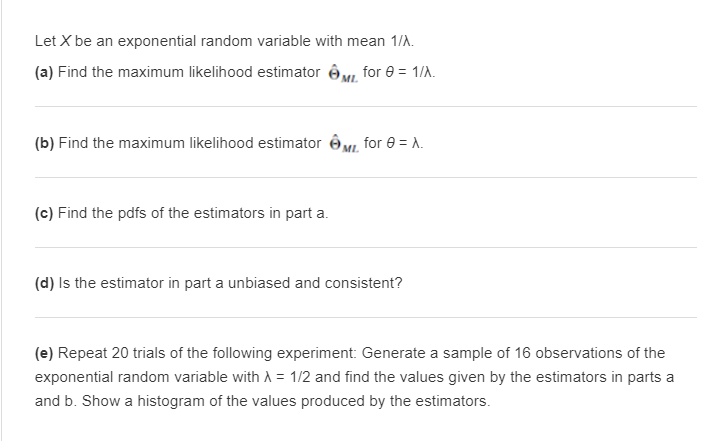 Solved Let X be an exponential random variable with mean | Chegg.com