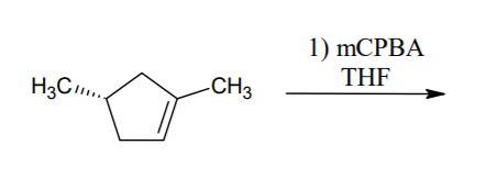 Solved H3C... CH3 1) BH, THE 2) H2O2/NaOH 1) mCPBA THF | Chegg.com