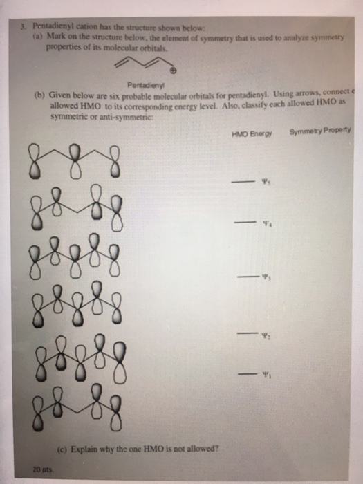 Solved Pentadienyl cation has the structure shown below: | Chegg.com