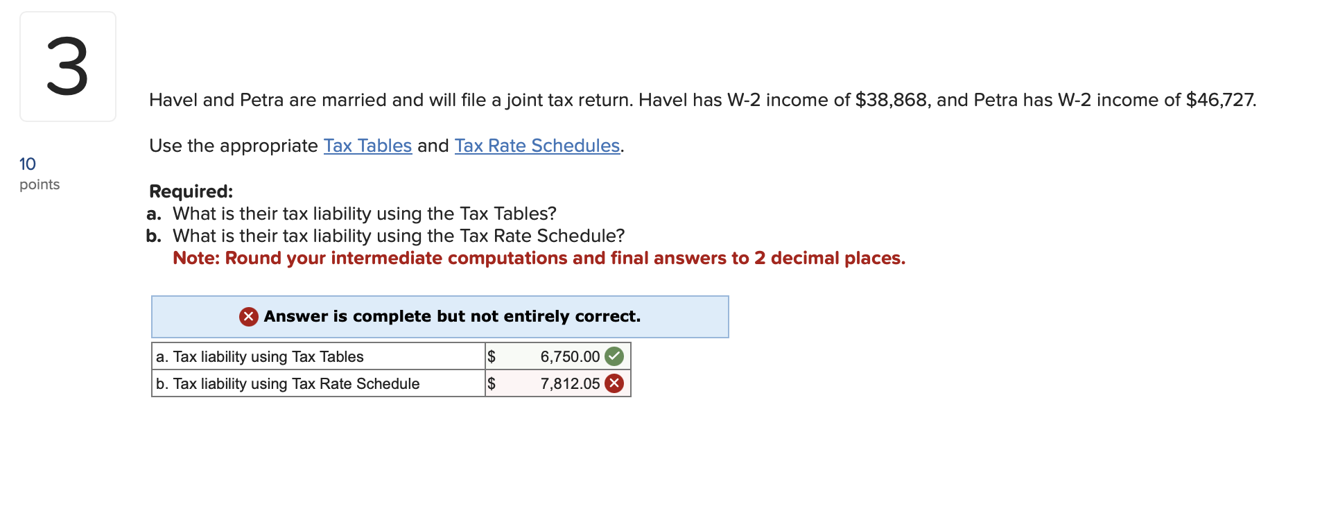 Solved Havel and Petra are married and will file a joint tax | Chegg.com