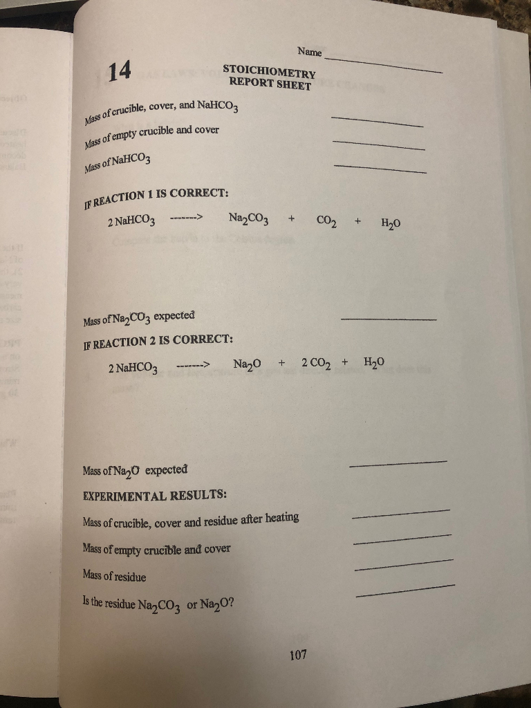 14 STOICHIOMETRY Na2CO3(s) + CO2(g) + (1) 2 CO2(g) | Chegg.com