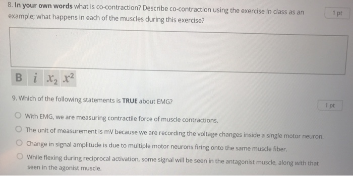 Solved 8. In your own words what is co-contraction? Describe | Chegg.com