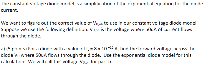 Solved The constant voltage diode model is a simplification | Chegg.com