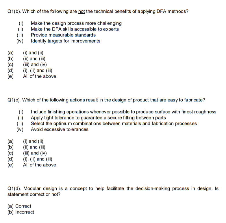 Solved Q1(b). Which of the following are not the technical | Chegg.com
