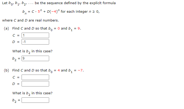 Solved Let b0,b1,b2,… be the sequence defined by the | Chegg.com