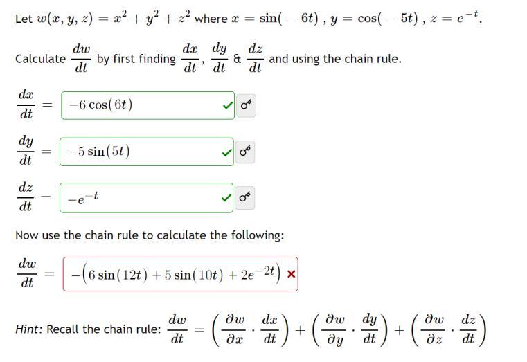 Solved Let w(x,y,z)=x2+y2+z2 where | Chegg.com
