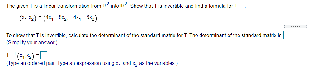 Solved The given T is a linear transformation from R2 into | Chegg.com