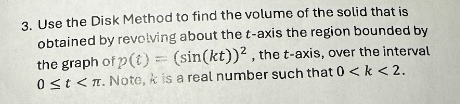 Solved Use the Disk Method to ﻿find the volume of ﻿the solid | Chegg.com