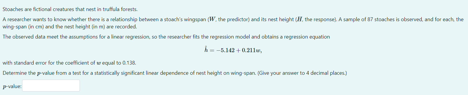 Solved Stoaches are fictional creatures that nest in | Chegg.com