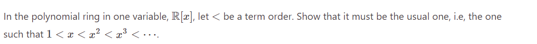 Solved In the polynomial ring in one variable, R[x], let