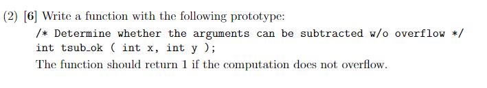 Solved (2) [6] Write a function with the following | Chegg.com