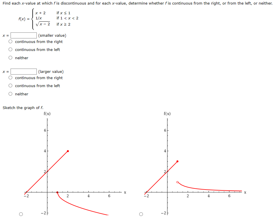 Solved Find each x-value at which fis discontinuous and for | Chegg.com