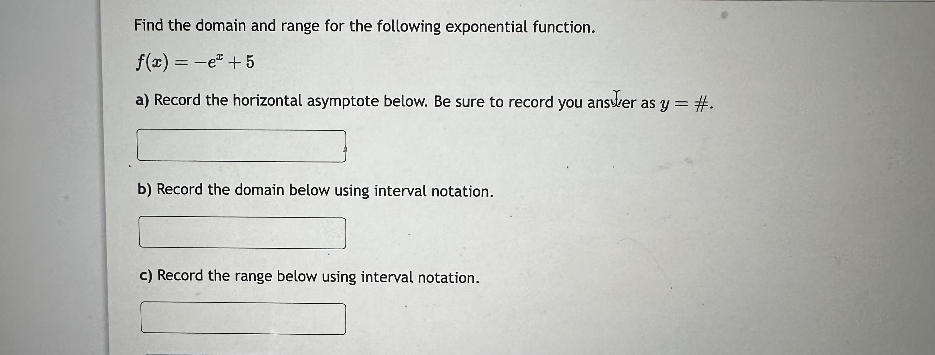 Solved Find the domain and range for the following | Chegg.com