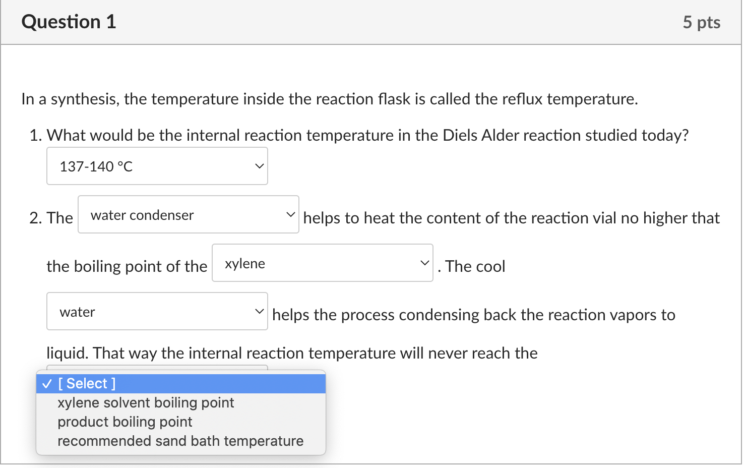 In a synthesis, the temperature inside the reaction | Chegg.com