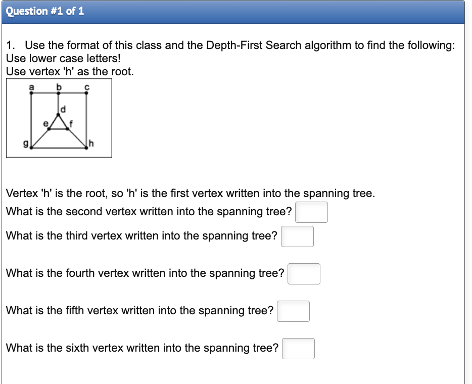 Solved 1. Use the format of this class and the Depth-First | Chegg.com