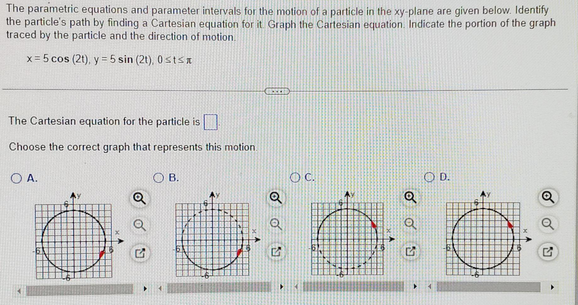 Solved The parametric equations and parameter intervals for | Chegg.com