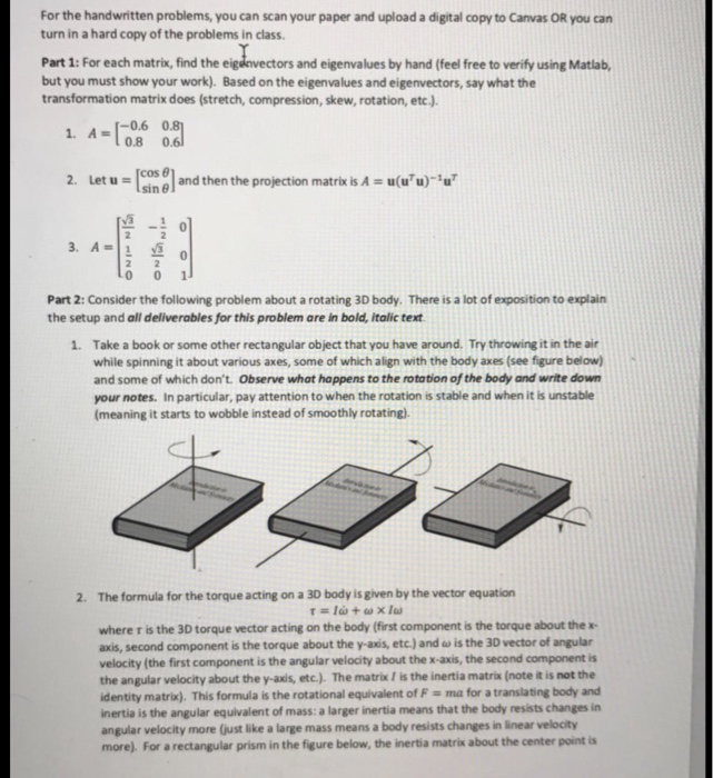 Solved For the handwritten problems, you can scan your paper | Chegg.com