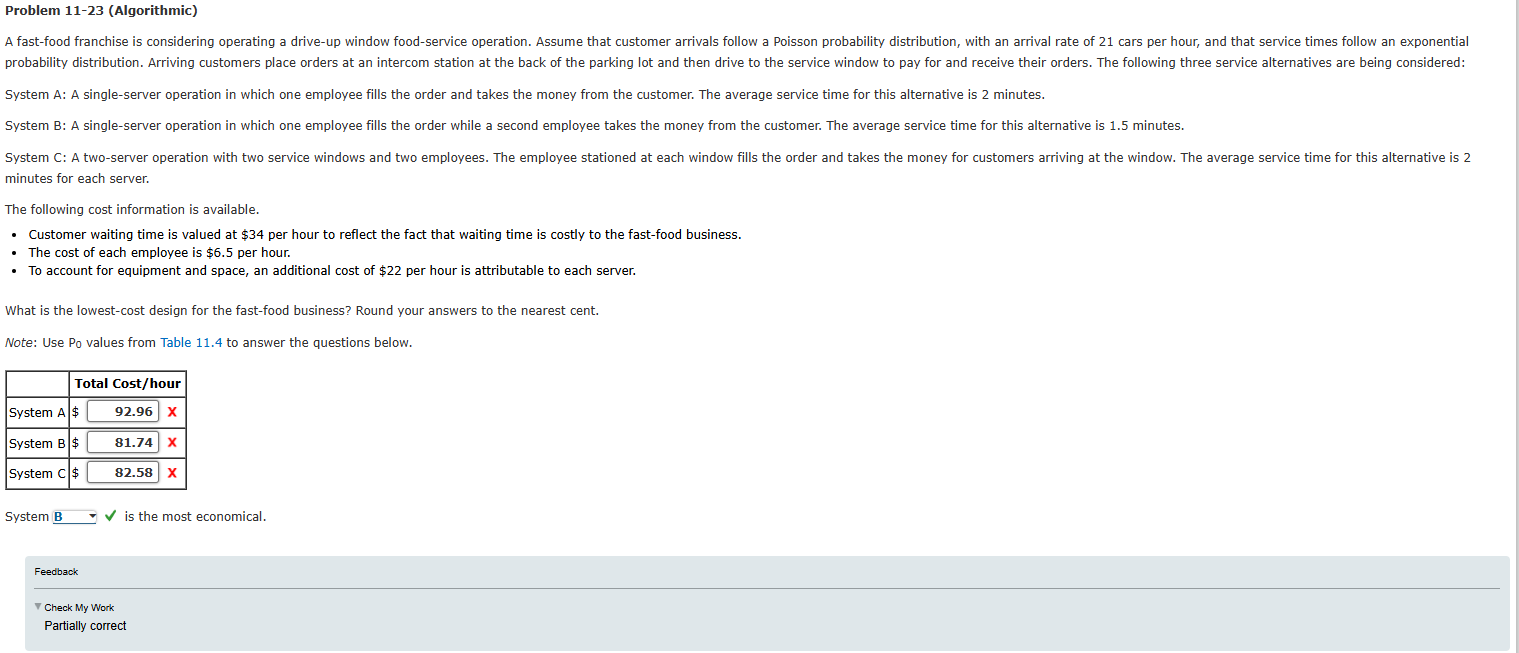 Solved Problem 11-23 (Algorithmic)System A: A single-server | Chegg.com