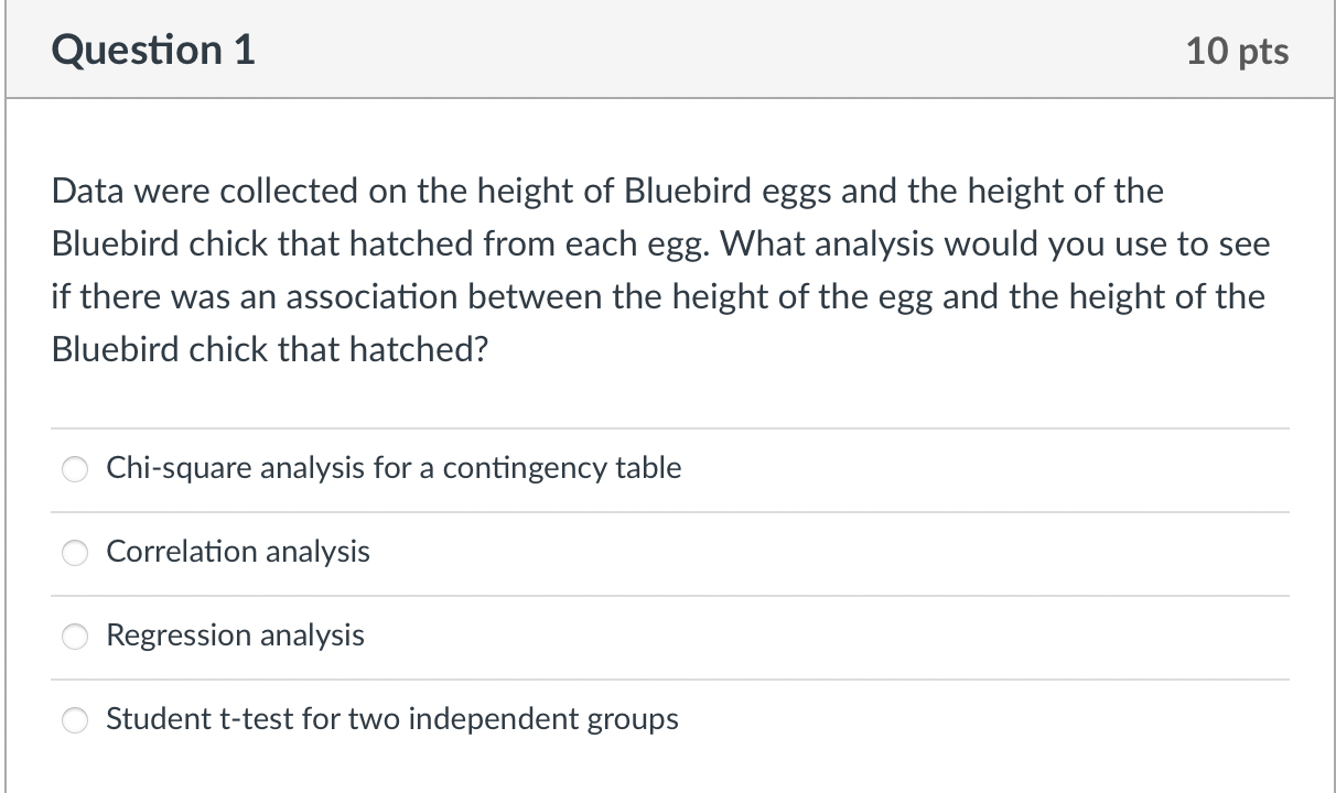 Solved Question 1 10 pts Data were collected on the height | Chegg.com