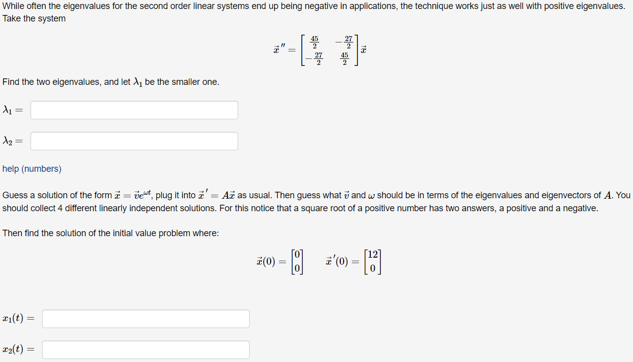 Solved While often the eigenvalues for the second order | Chegg.com