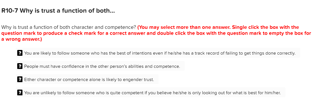 Solved R10-7 Why is trust a function of both... Why is trust | Chegg.com