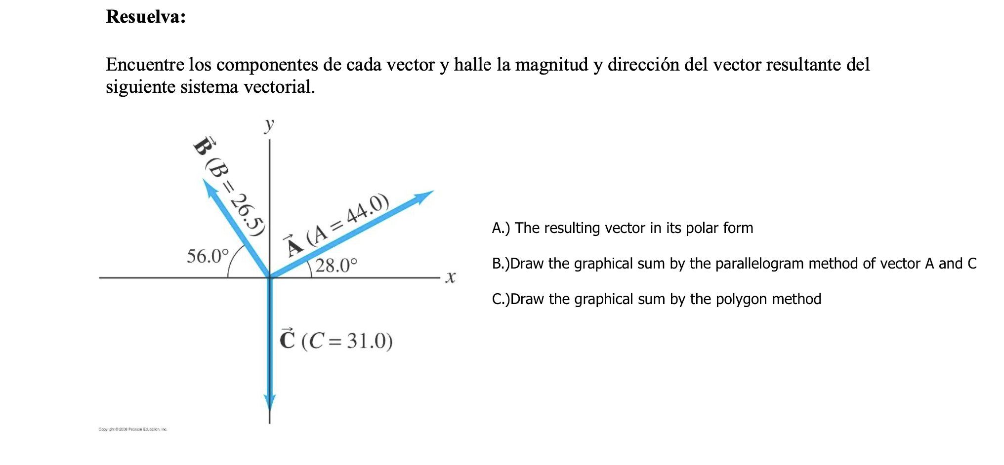 Solved Resuelva: Encuentre los componentes de cada vector y | Chegg.com