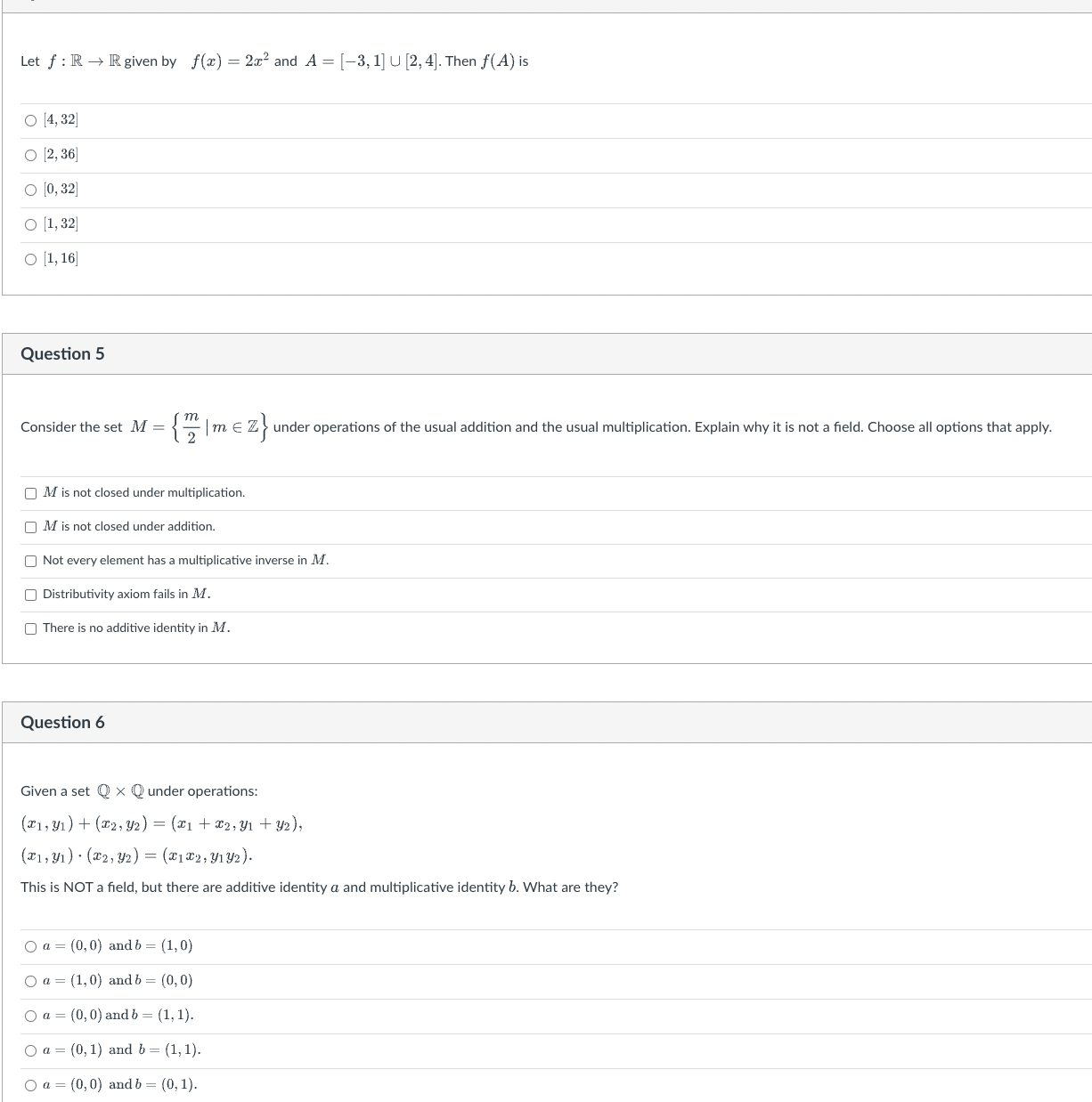 Solved Let f:R→R given by f(x)=2x2 and A=[−3,1]∪[2,4]. Then | Chegg.com