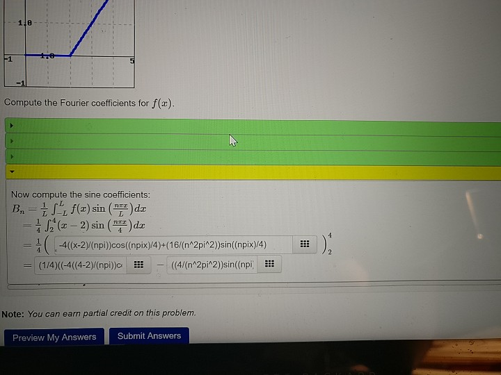 Solved 1 8 -1 5 Compute the Fourier coefficients for f(x). | Chegg.com
