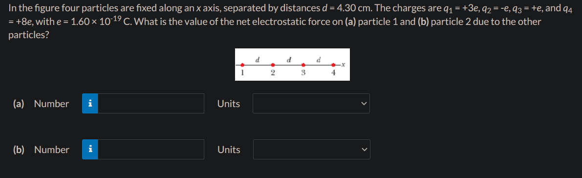 Solved In the figure four particles are fixed along an x | Chegg.com
