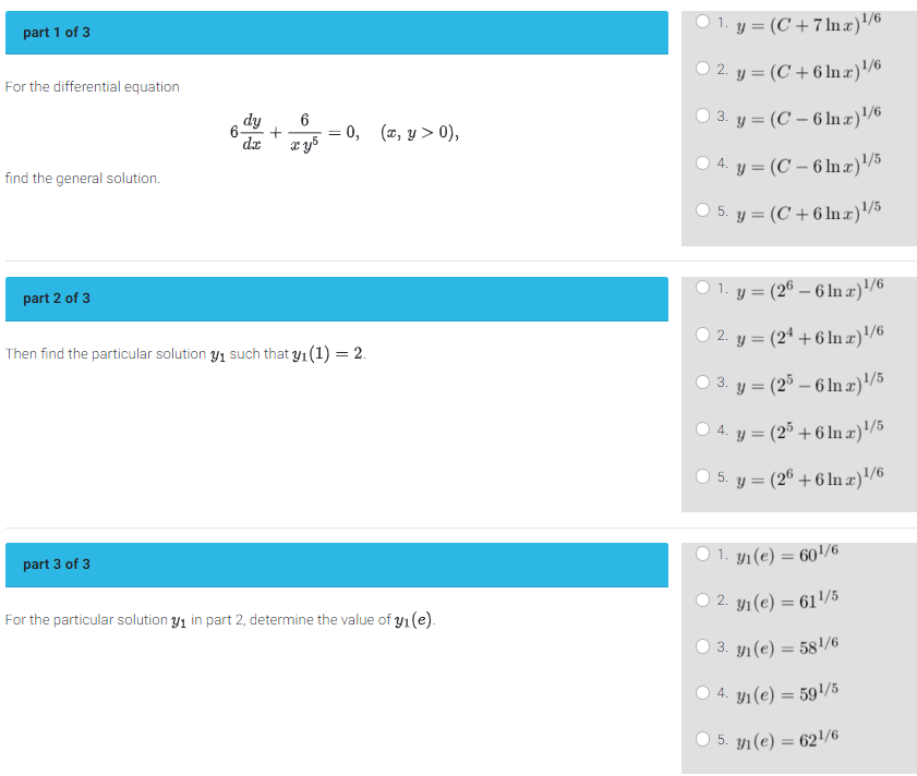 Solved part 1 ﻿of 3For the differential | Chegg.com