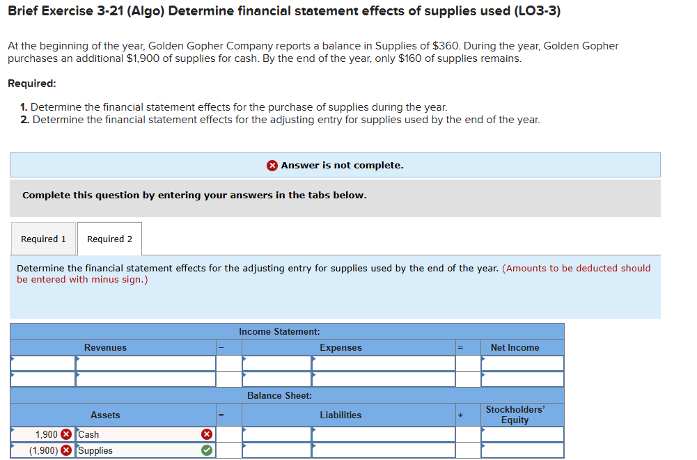 Brief Exercise 3-21 (Algo) ﻿Determine financial | Chegg.com