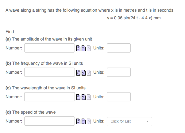 Solved A wave along a string has the following equation | Chegg.com