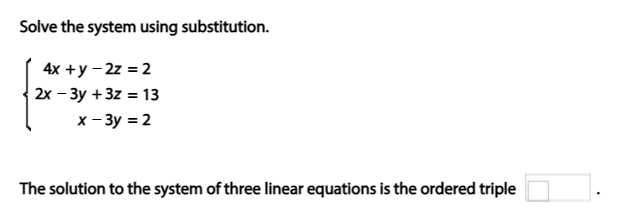 Solved Solve the system using substitution. | Chegg.com