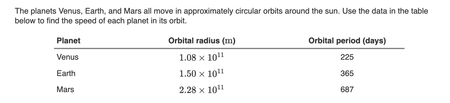 [Solved]: The planets Venus, Earth, and Mars all move in a