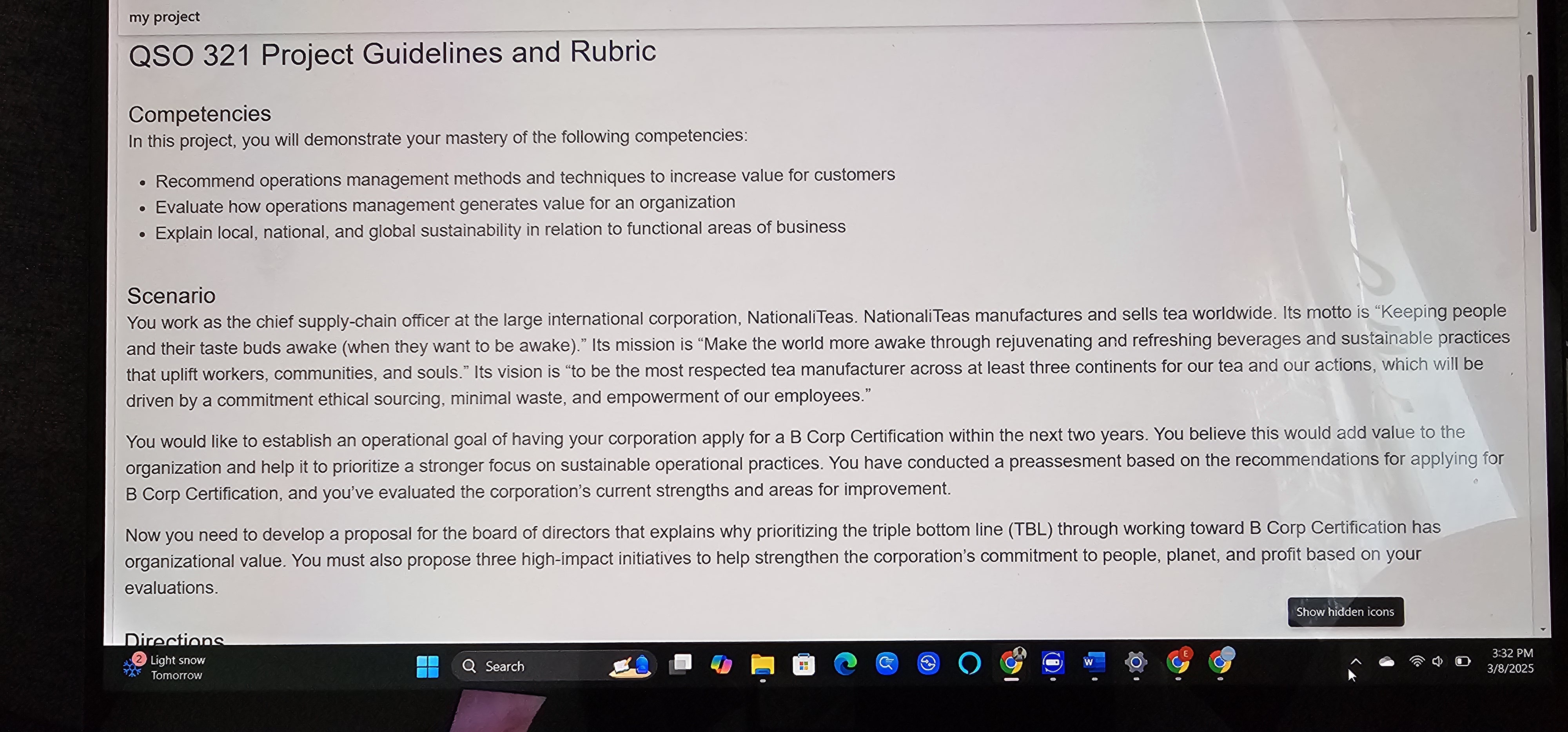 Solved QSO 321 ﻿Project Guidelines and Rubric Competencies | Chegg.com