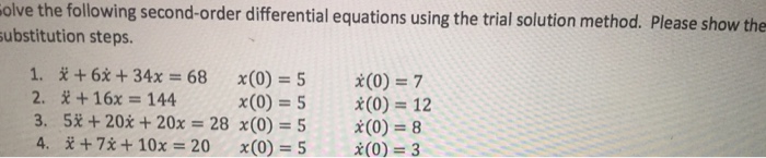 Solved Solve the following second-order differential | Chegg.com Solved Solve the following second-order differential | Chegg.com