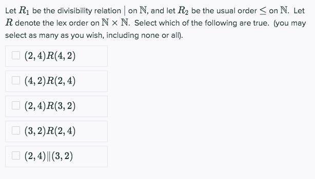 Solved Let Rį be the divisibility relation on N, and let R2 | Chegg.com