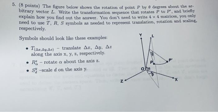 Solved 5. (8 points) The figure below shows the rotation of | Chegg.com