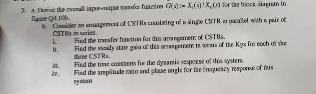3. a. Derive the overall input-output transfer | Chegg.com