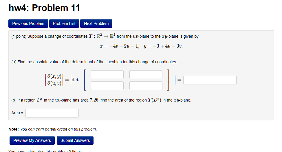 Solved hw4: Problem 11 Previous Problem Problem List Next | Chegg.com